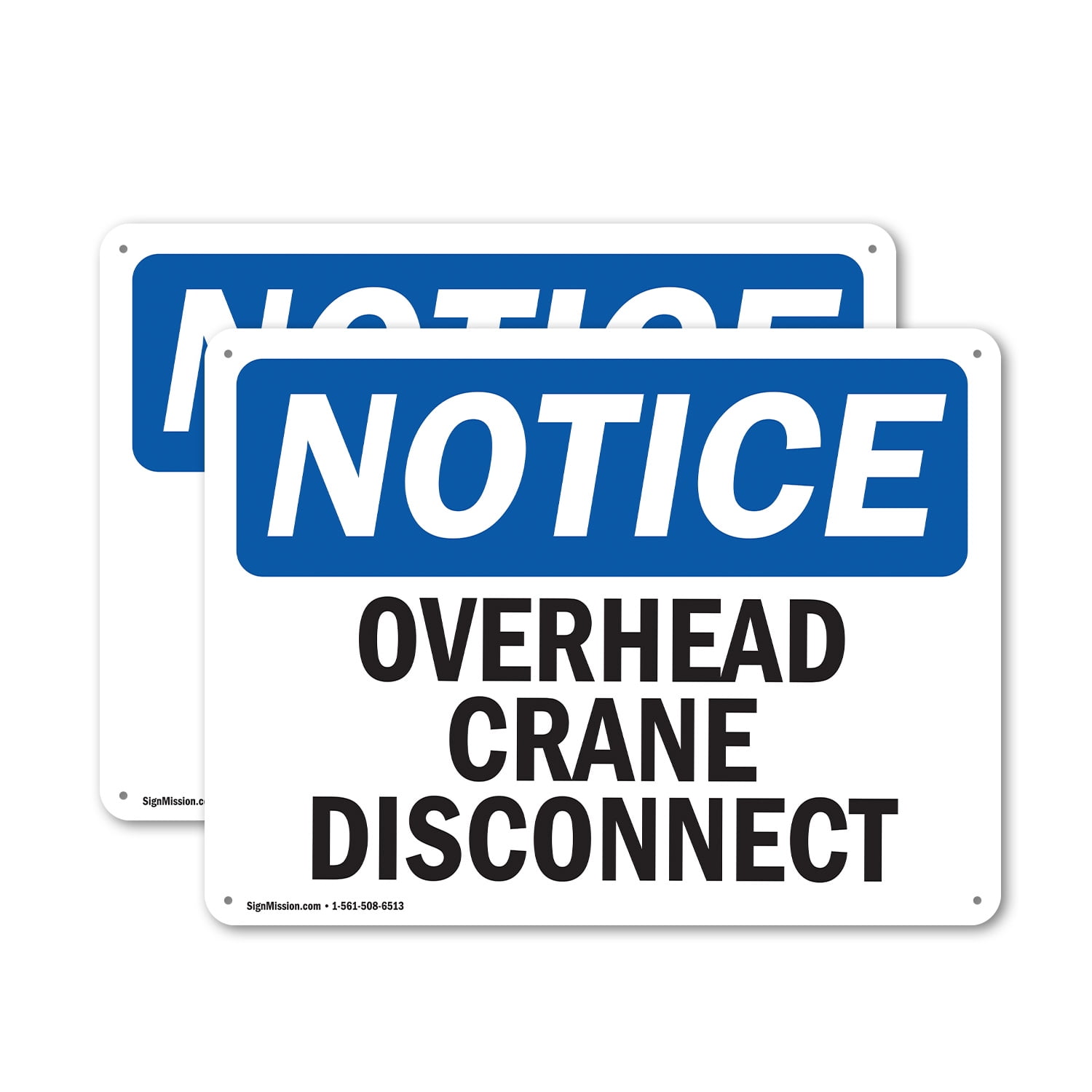 (2 Pack) Overhead Crane Disconnect OSHA Notice Sign 18 Inch X 12 Inch ...