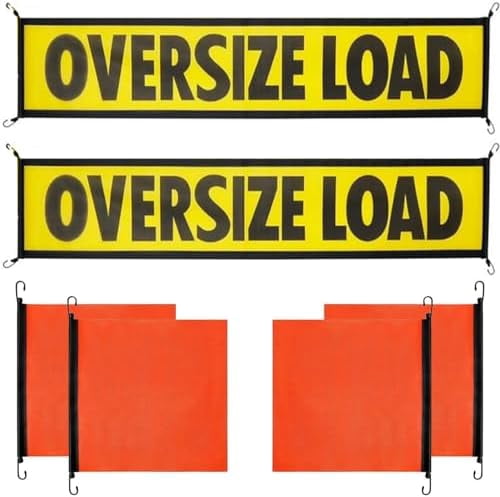 2 Pack Oversize Load Banner for Trucks & Pilot Cars, 4 Red Warning ...