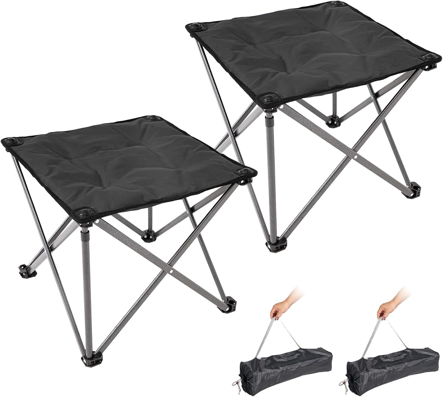 2 Pack Oversized Camping Stool, 330Lbs Outdoor Foot Rest Padded ...