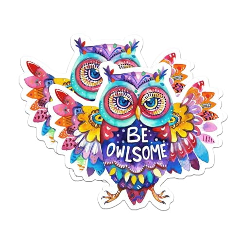 (2 Pack) Be Owlsome Magnets - Punny Owl Lover - Funny Cute Just A Hoot ...