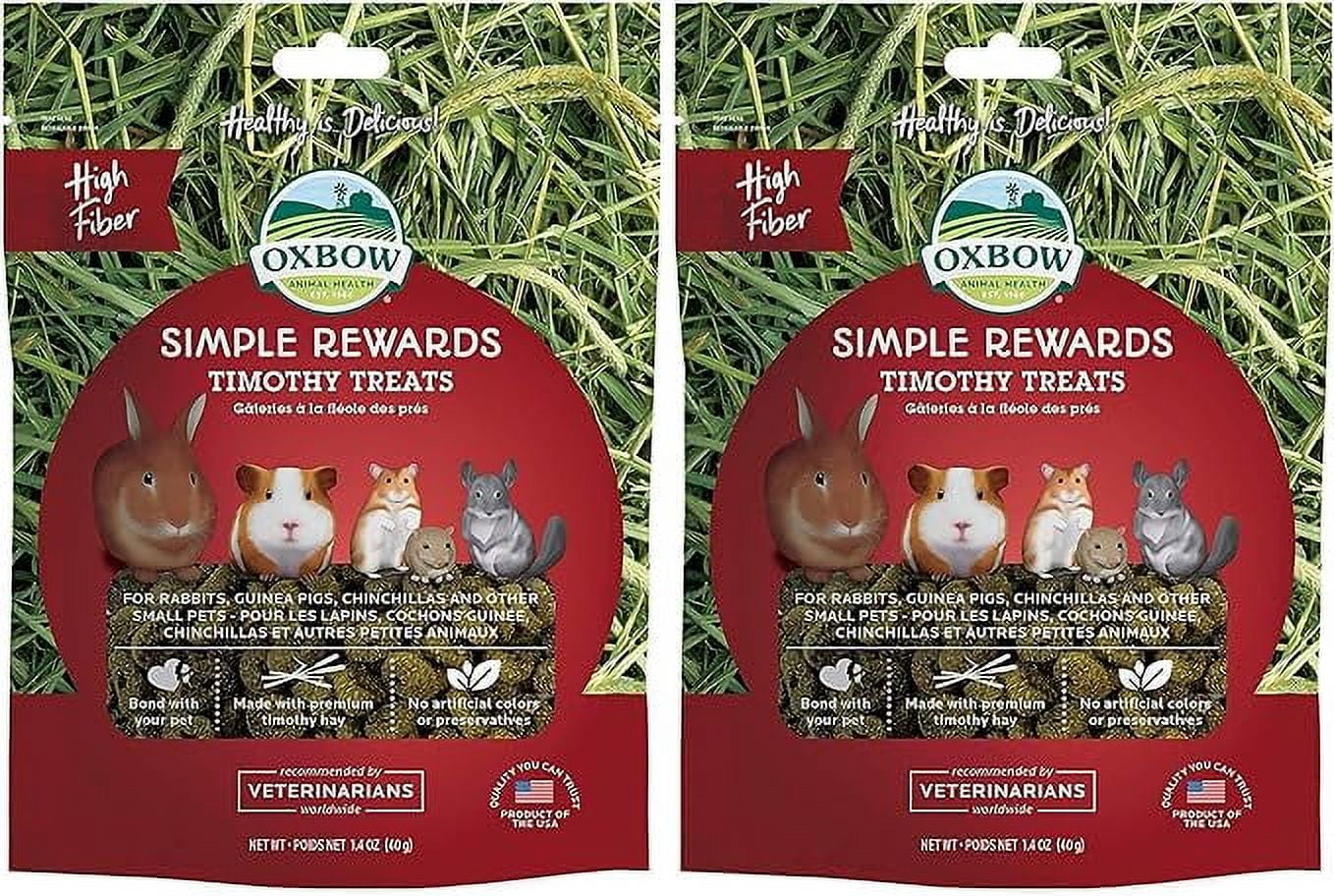 2 Pack Oxbow Animal Health Simple Rewards Timothy Treat for Pets (2 / 1 ...