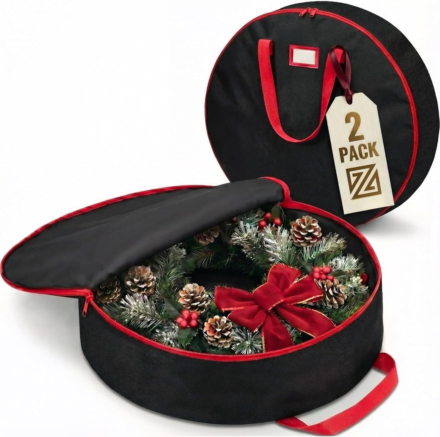 2 Pack Oxford Christmas Wreath Storage Container 36 Inch - Wreath Bag ...