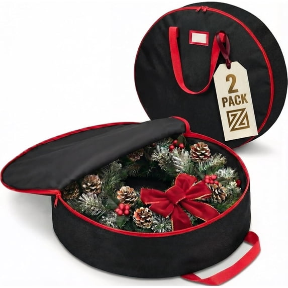 2 Pack Oxford Christmas Wreath Storage Container 36 Inch - Wreath Bag ...