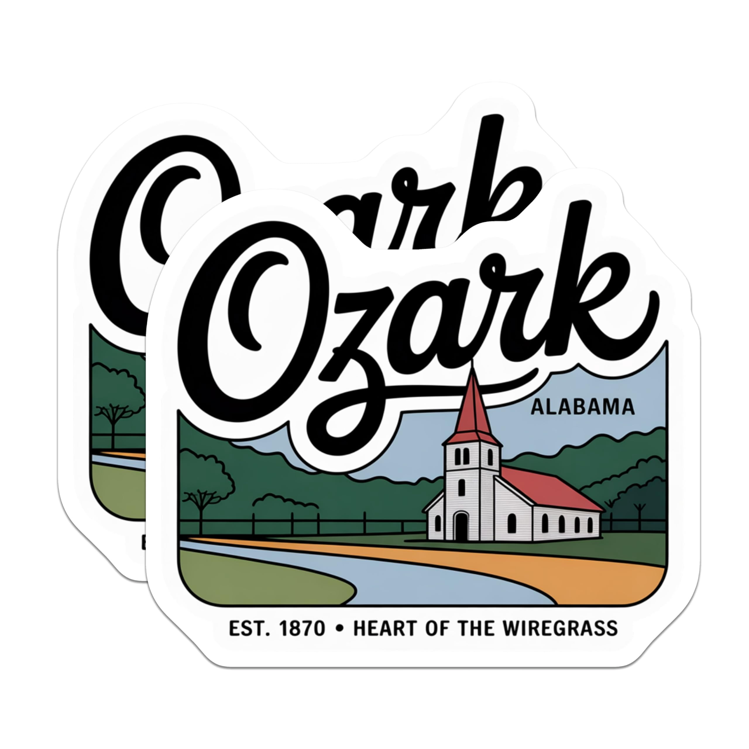 (2 Pack) Ozark Alabama Magnets - Heart of Wiregrass - Southern Town ...