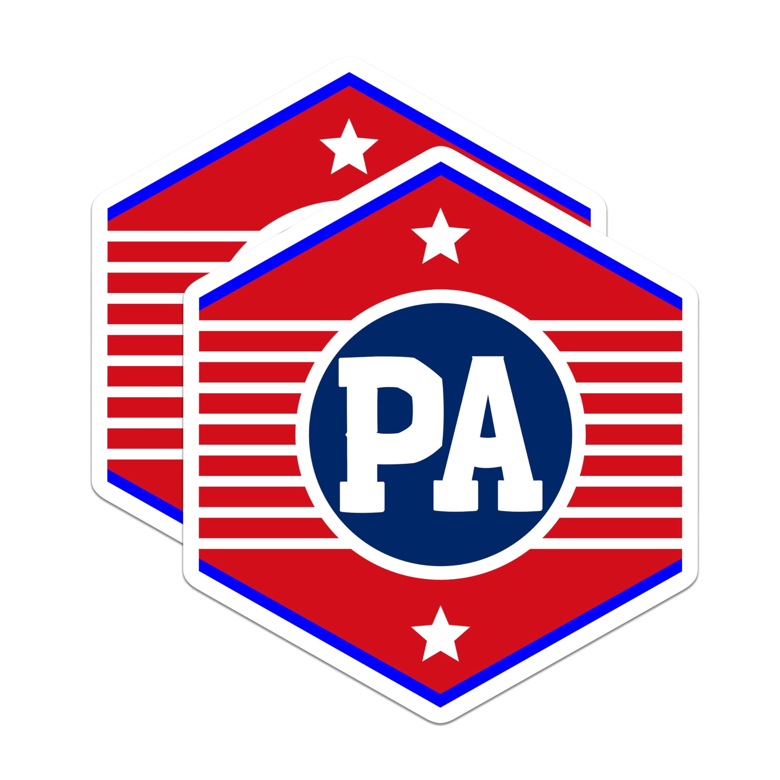 (2 Pack) PA Pride Stickers - Pennsylvania Logo - State Initial Decals ...
