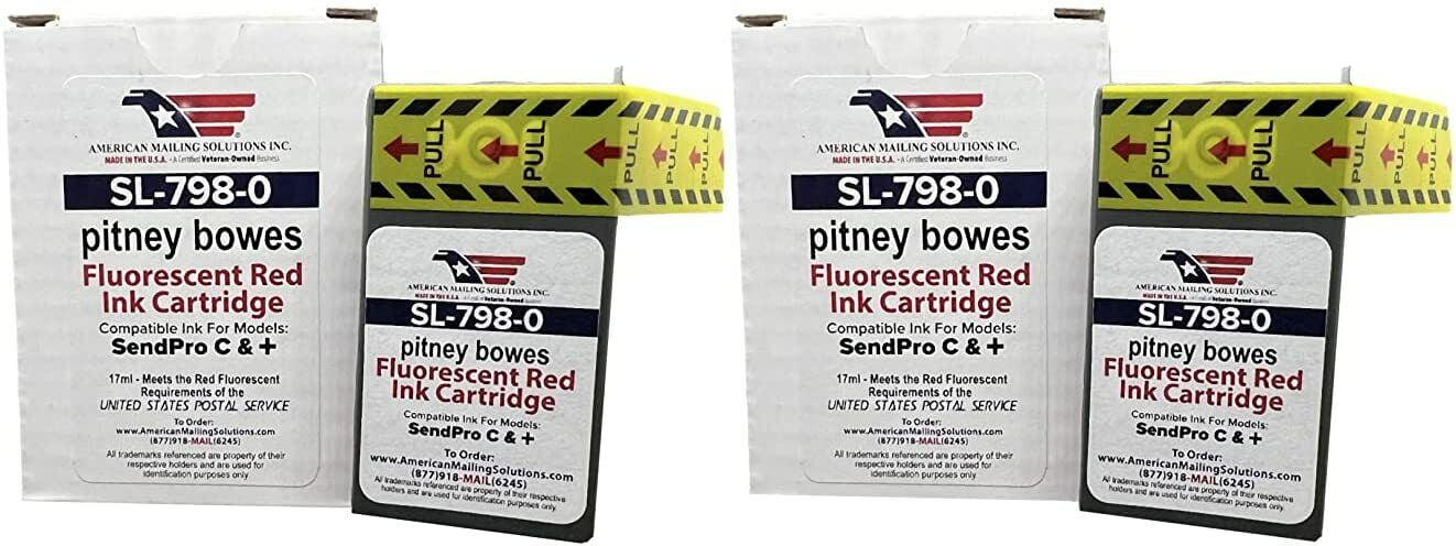 2 Pack, PB SL-798-0 Ink Cartridge for SendPro C200, C300 and C400 ...