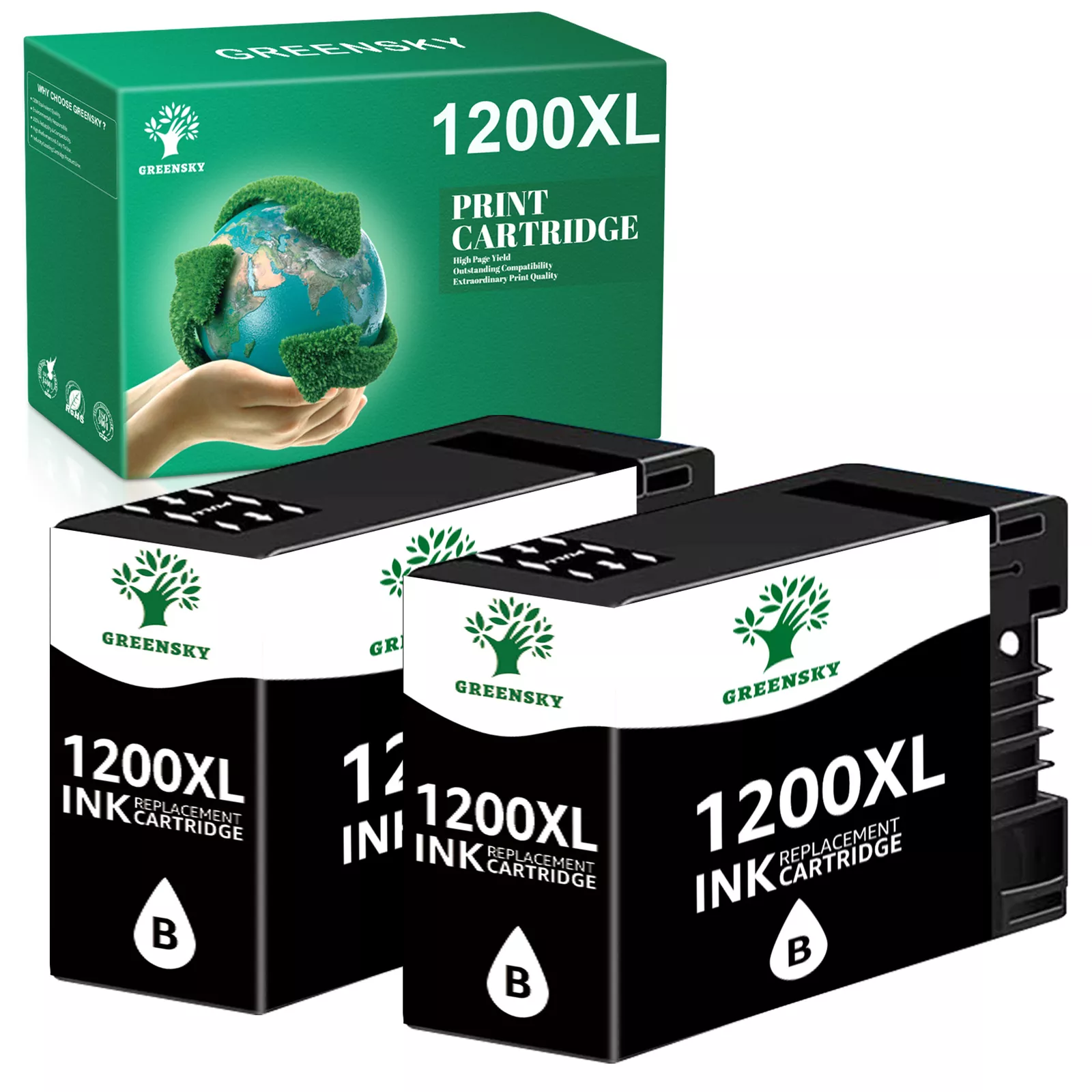 2-Pack PGI-1200XL 1200XL Ink For Canon 1200 MAXIFY MB2020 MB2120 MB2320 ...