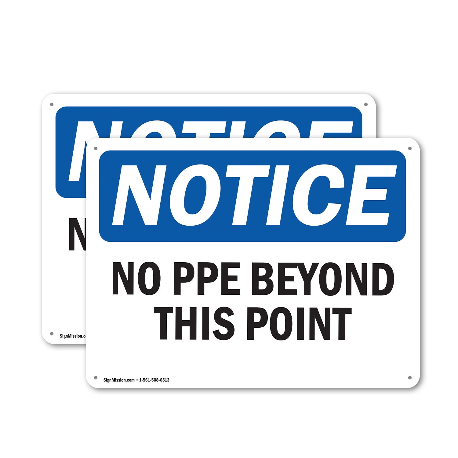 (2 Pack) No PPE Beyond This Point OSHA Notice Sign 10 Inch X 7 Inch ...