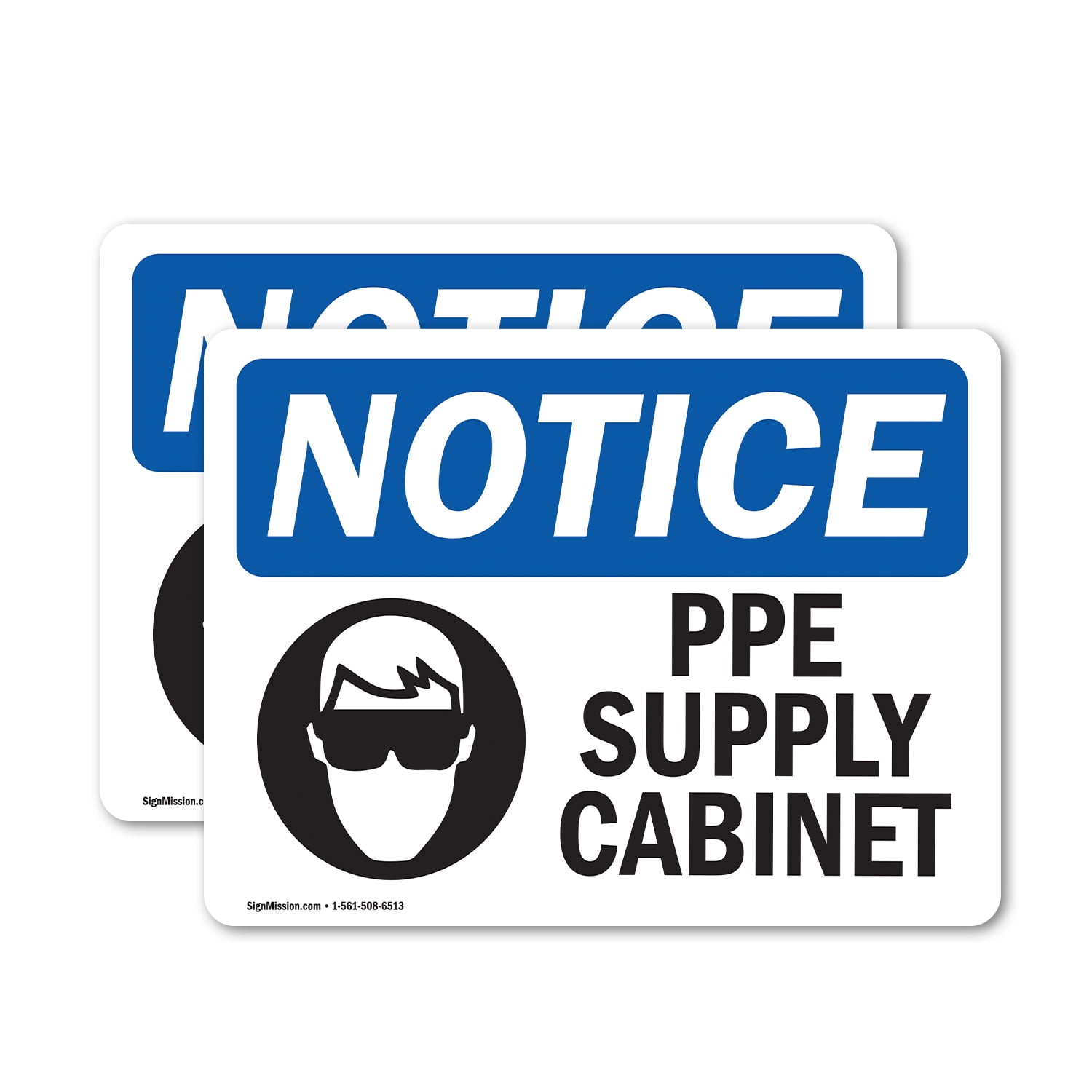 (2 Pack) PPE Supply Cabinet Sign With Symbol OSHA Notice Sign 18 Inch X ...