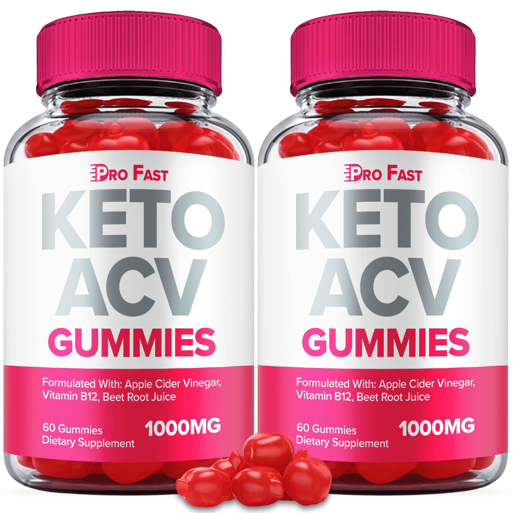 (2 Pack) PRO FAST KETO ACV Gummies Apple Cider Vinegar 120 Gummies ...
