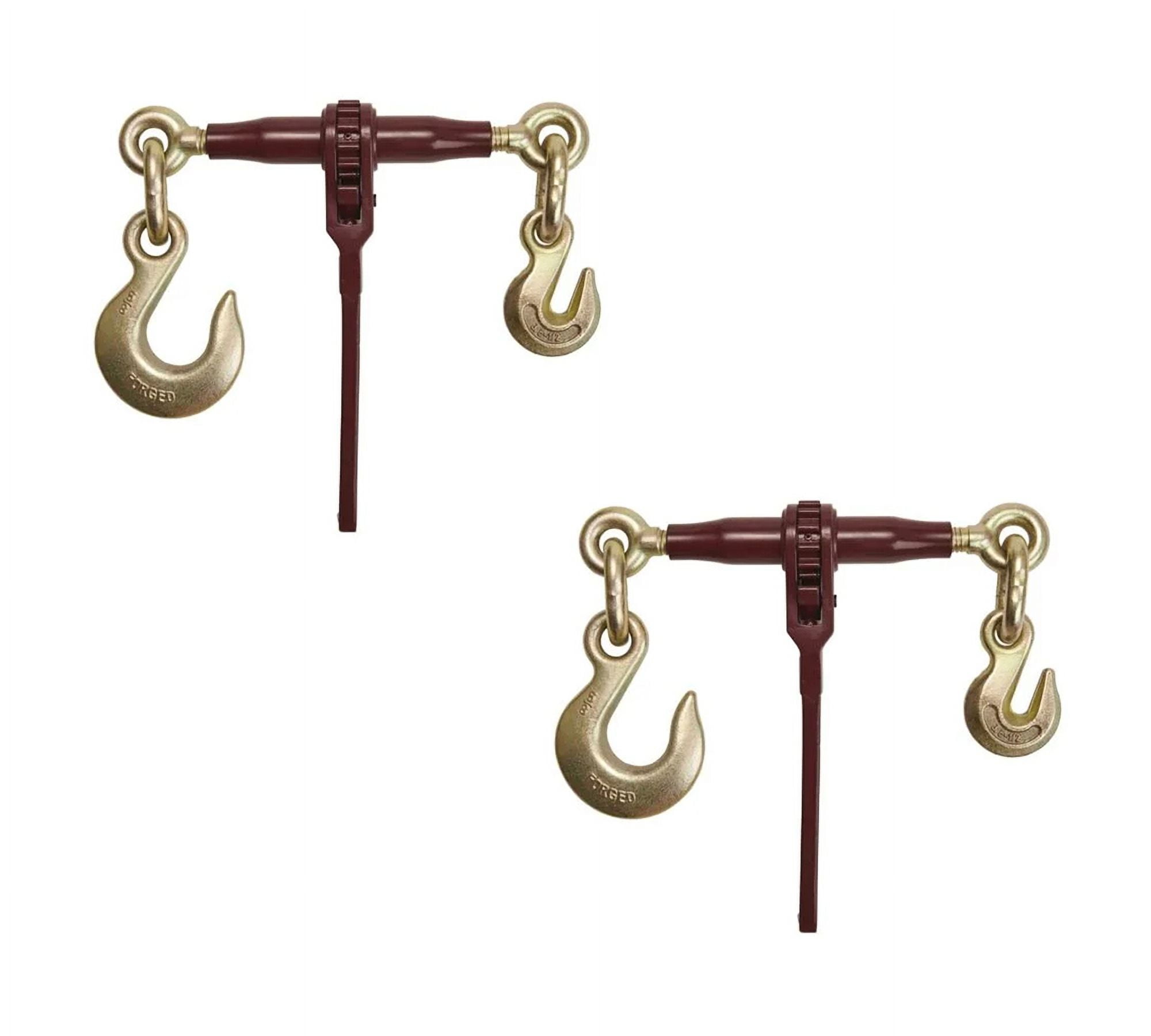 (2 Pack) PRO Heavy Duty Chain Specialty Binder Ratchet Style 3/8"-1/2 ...