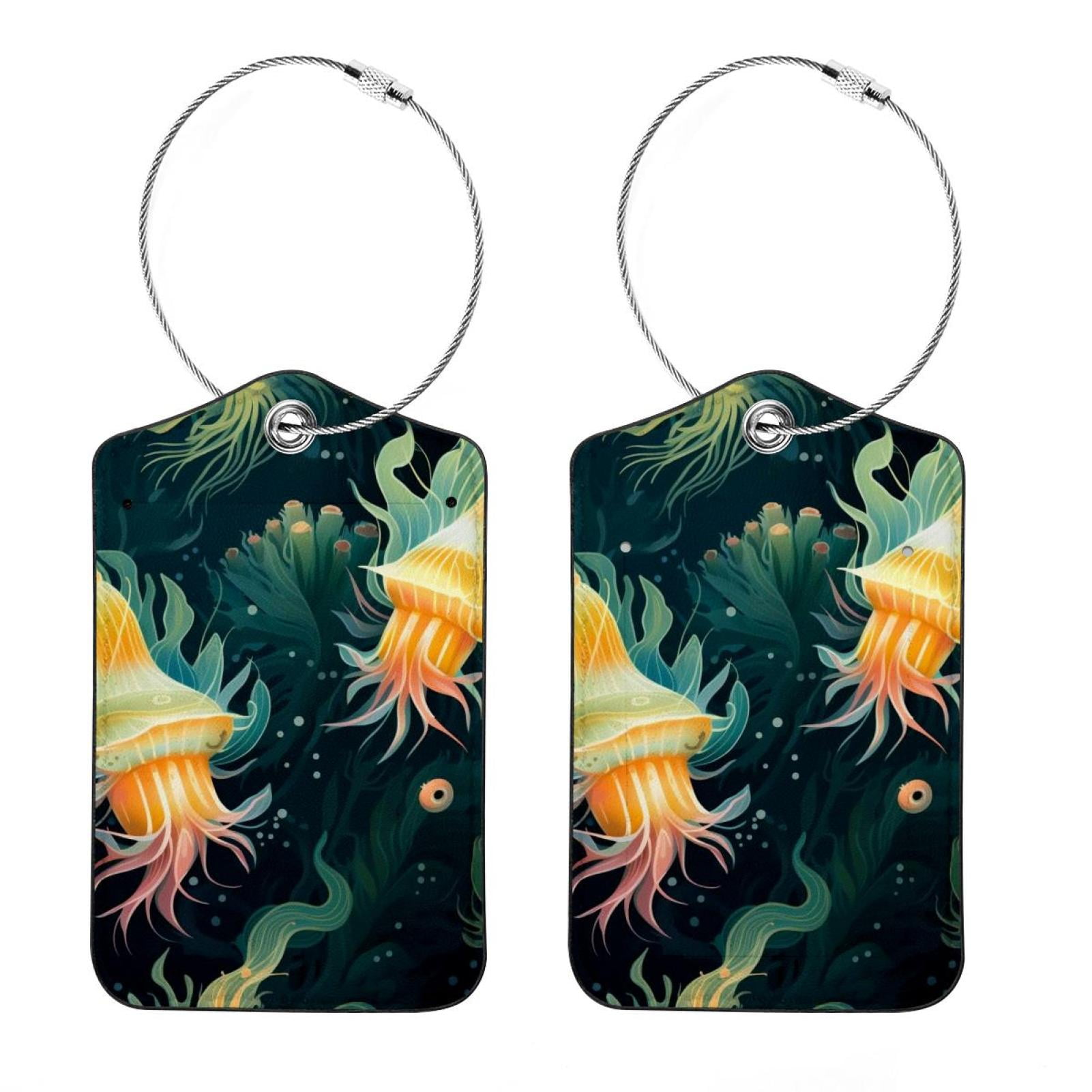 2 Pack of PU Leather Luggage Tags for Suitcase, Sea Slug Travel Cruise ...