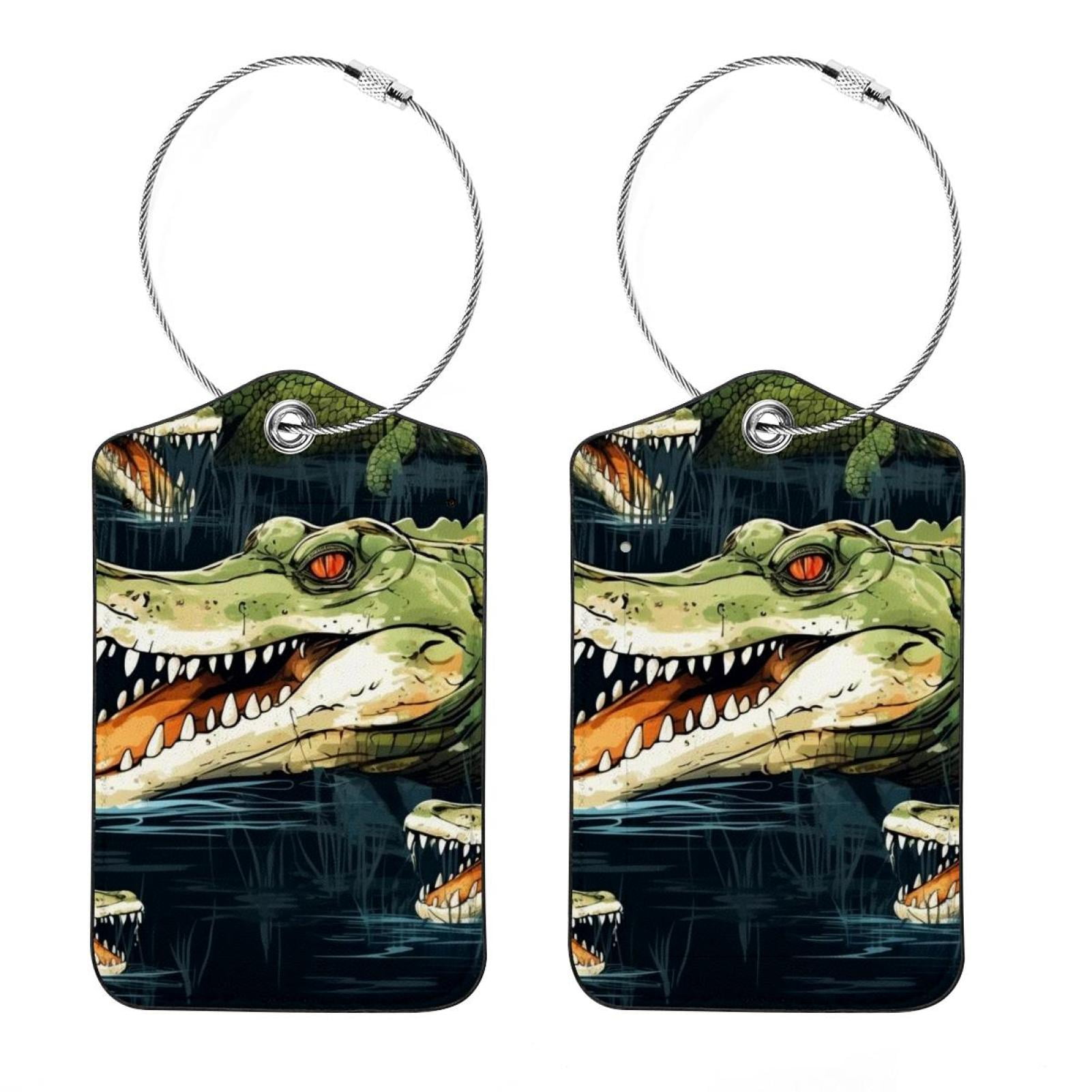 2 Pack PU Leather Luggage Tags for Suitcase with Privacy Flap, Name ID ...