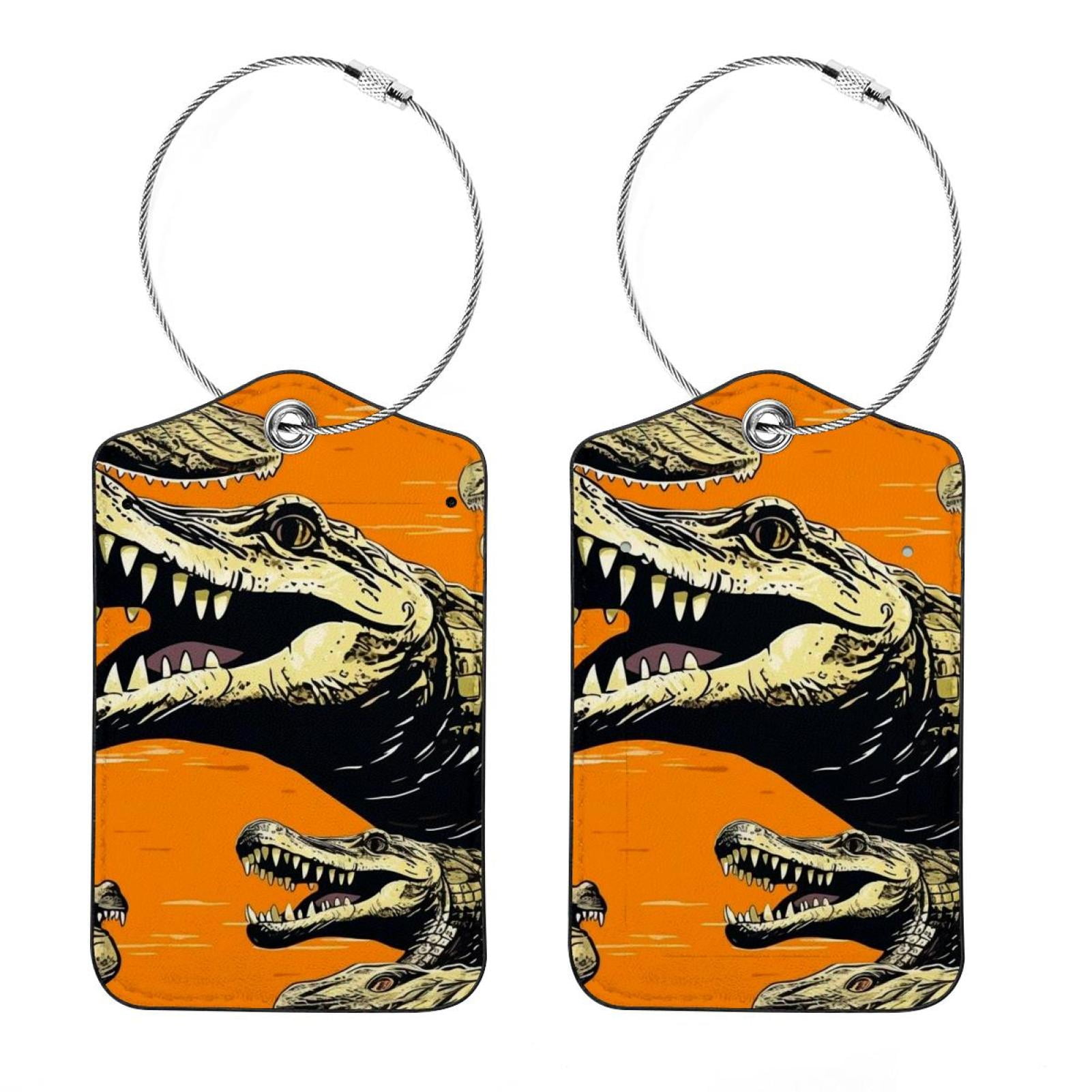 2 Pack PU Leather Luggage Tags for Suitcase with Privacy Flap, Name ID ...