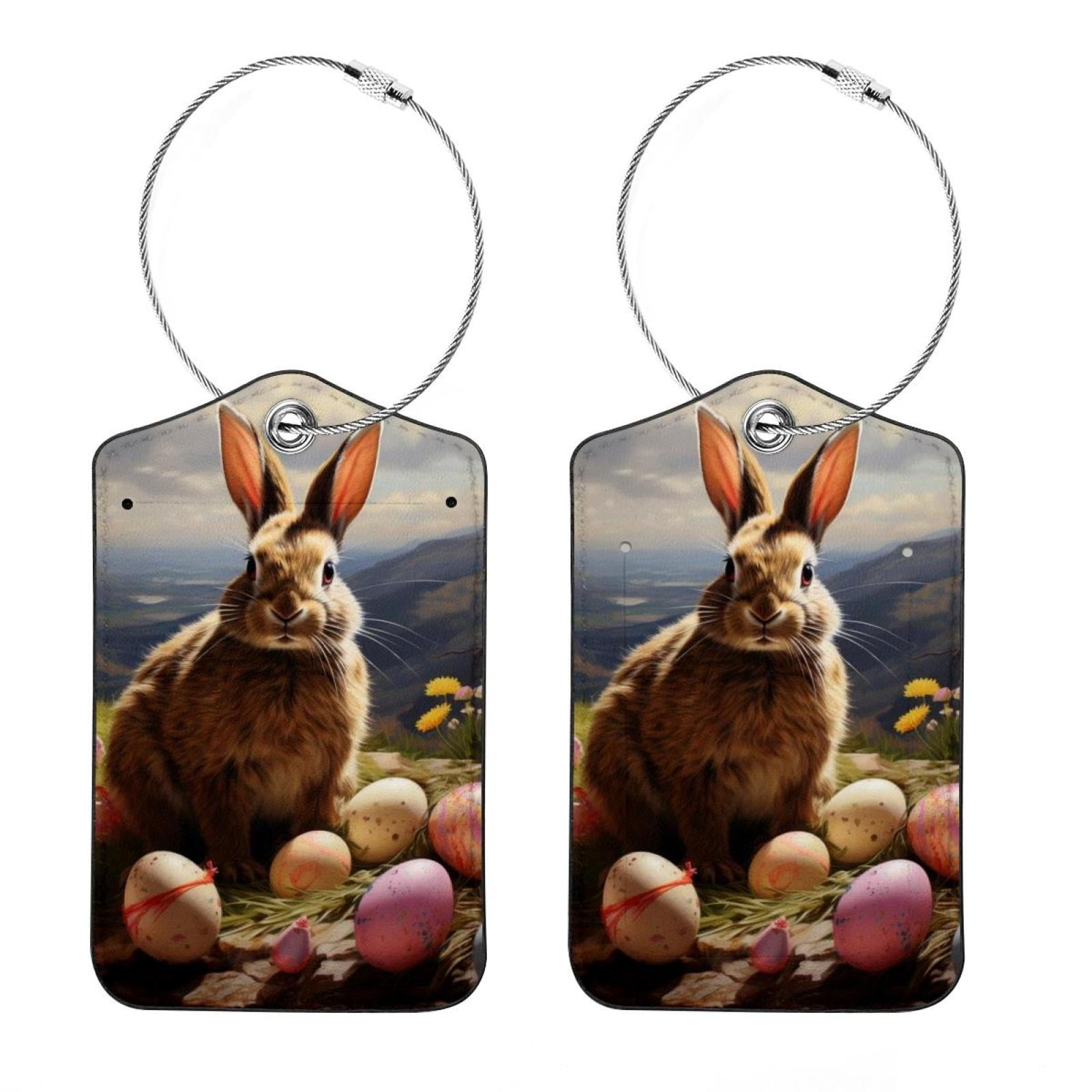 2 Pack PU Leather Luggage Tags for Suitcase with Privacy Flap, Name ID ...