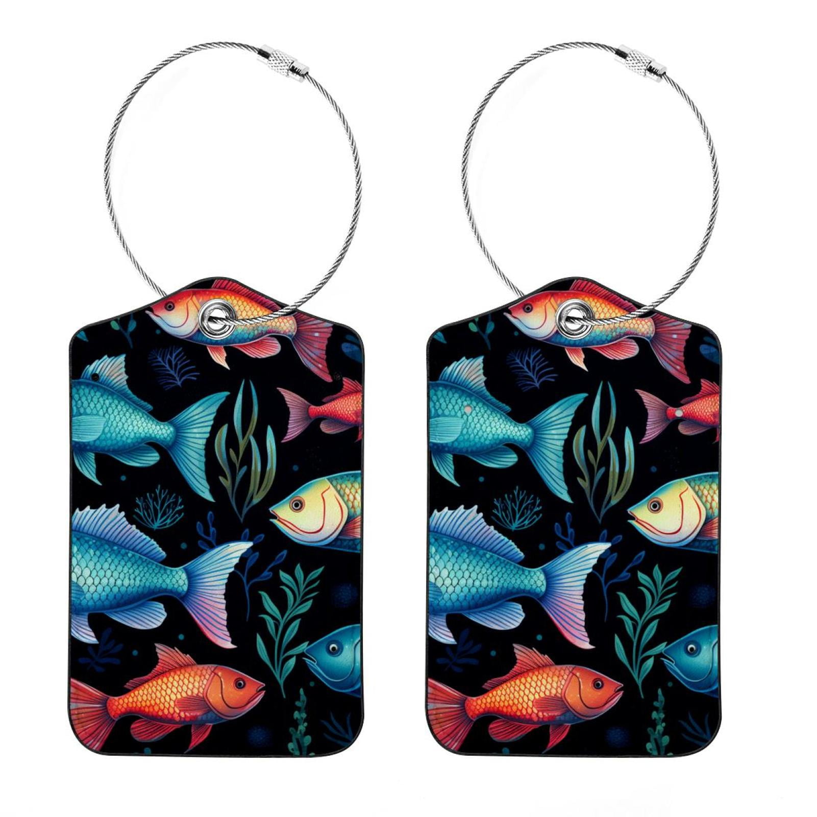 2 Pack PU Leather Luggage Tags for Suitcase with Privacy Flap, Name ID ...