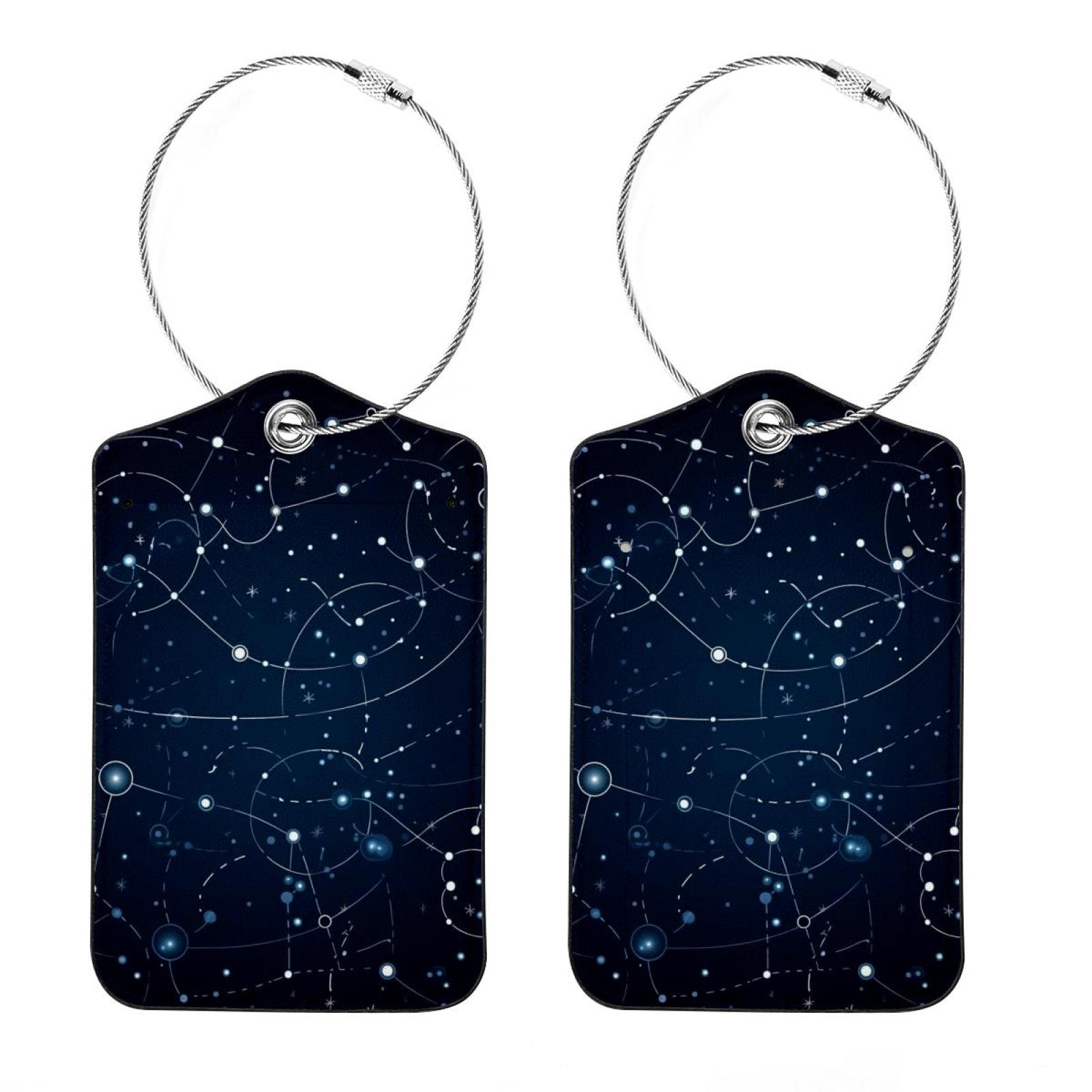 2 Pack PU Leather Luggage Tags for Suitcase with Privacy Flap, Name ID ...