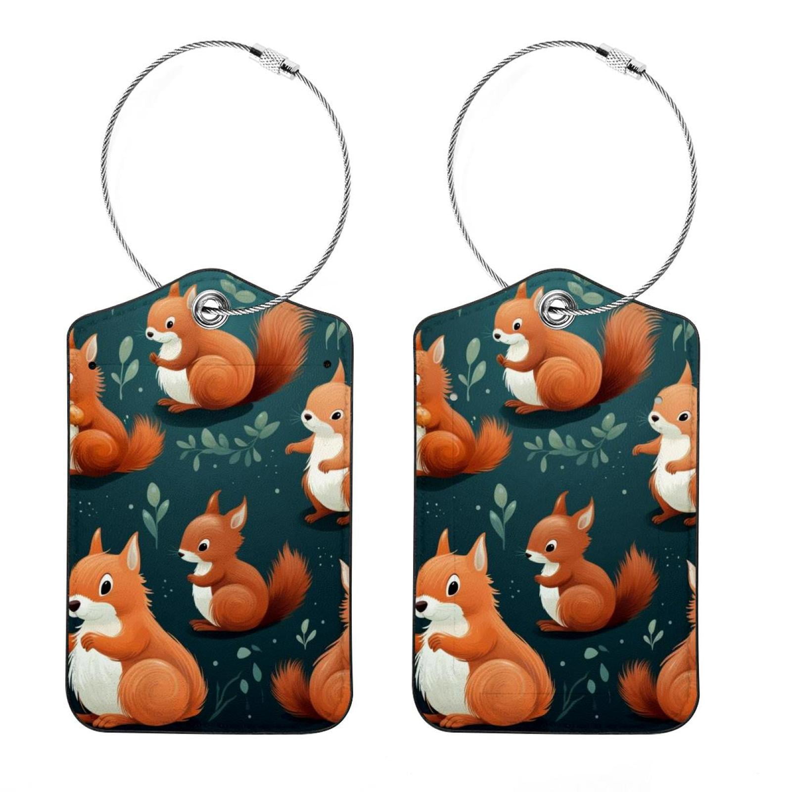 2 Pack PU Leather Luggage Tags for Suitcase with Privacy Flap, Name ID ...