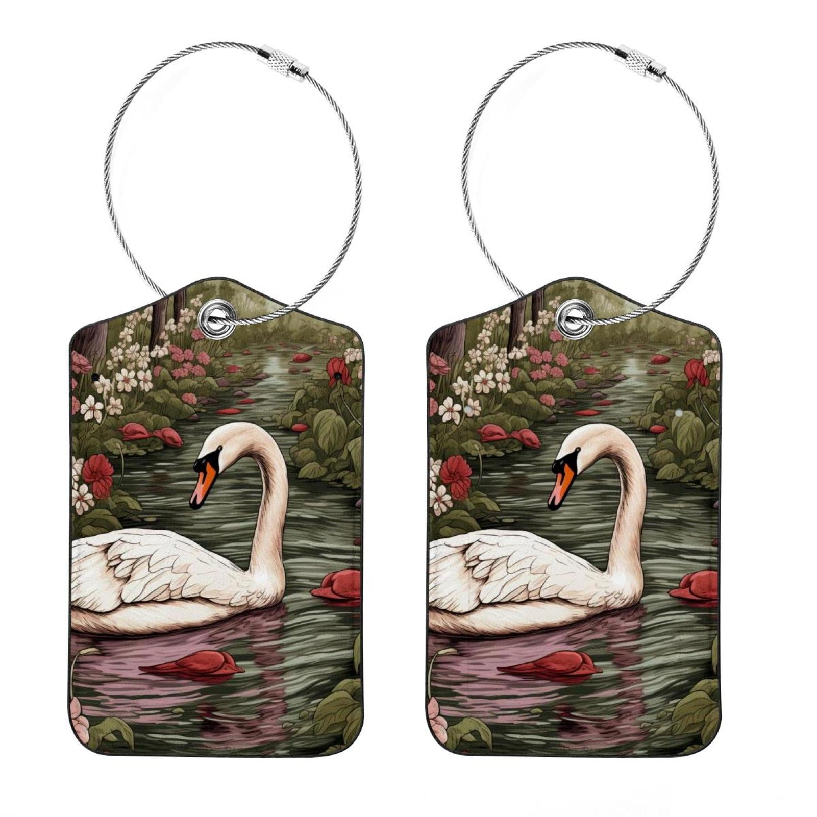 2 Pack PU Leather Luggage Tags for Suitcase with Privacy Flap, Name ID ...