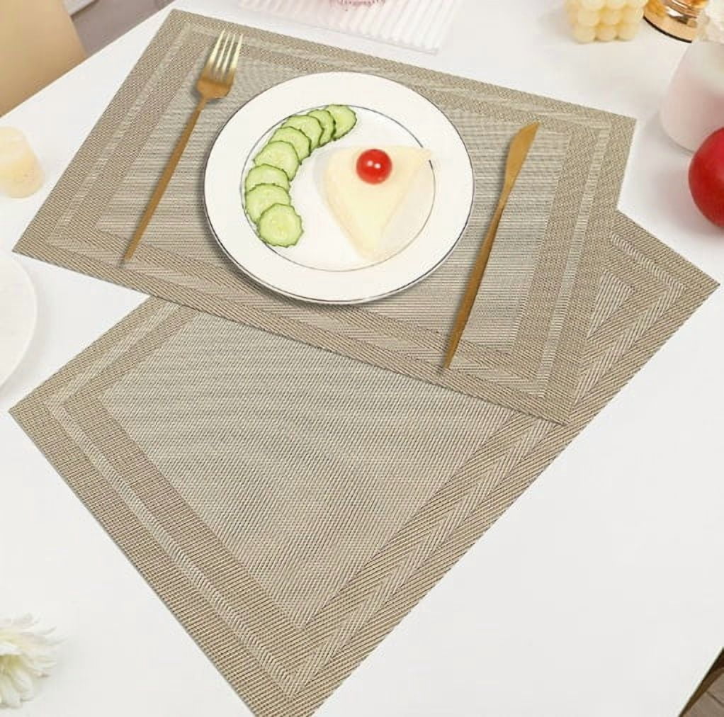 2-Pack PVC Placemats Waterproof Heat Resistant Double-Sided Table Mats ...