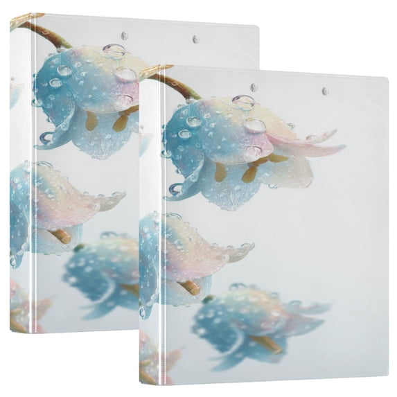 2 Pack PVC Round Ring Binders, 200 Sheet Capacity D-Ring File Folder ...