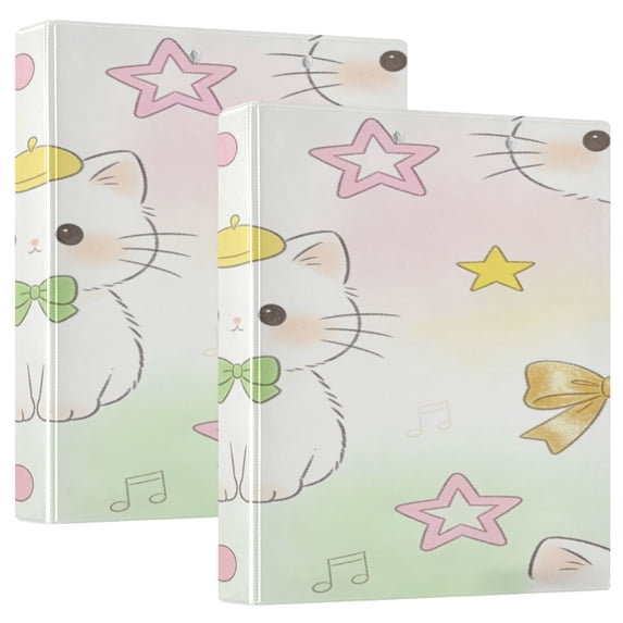 2 Pack PVC Round Ring Binders, 200 Sheet Capacity D-Ring File Folder ...