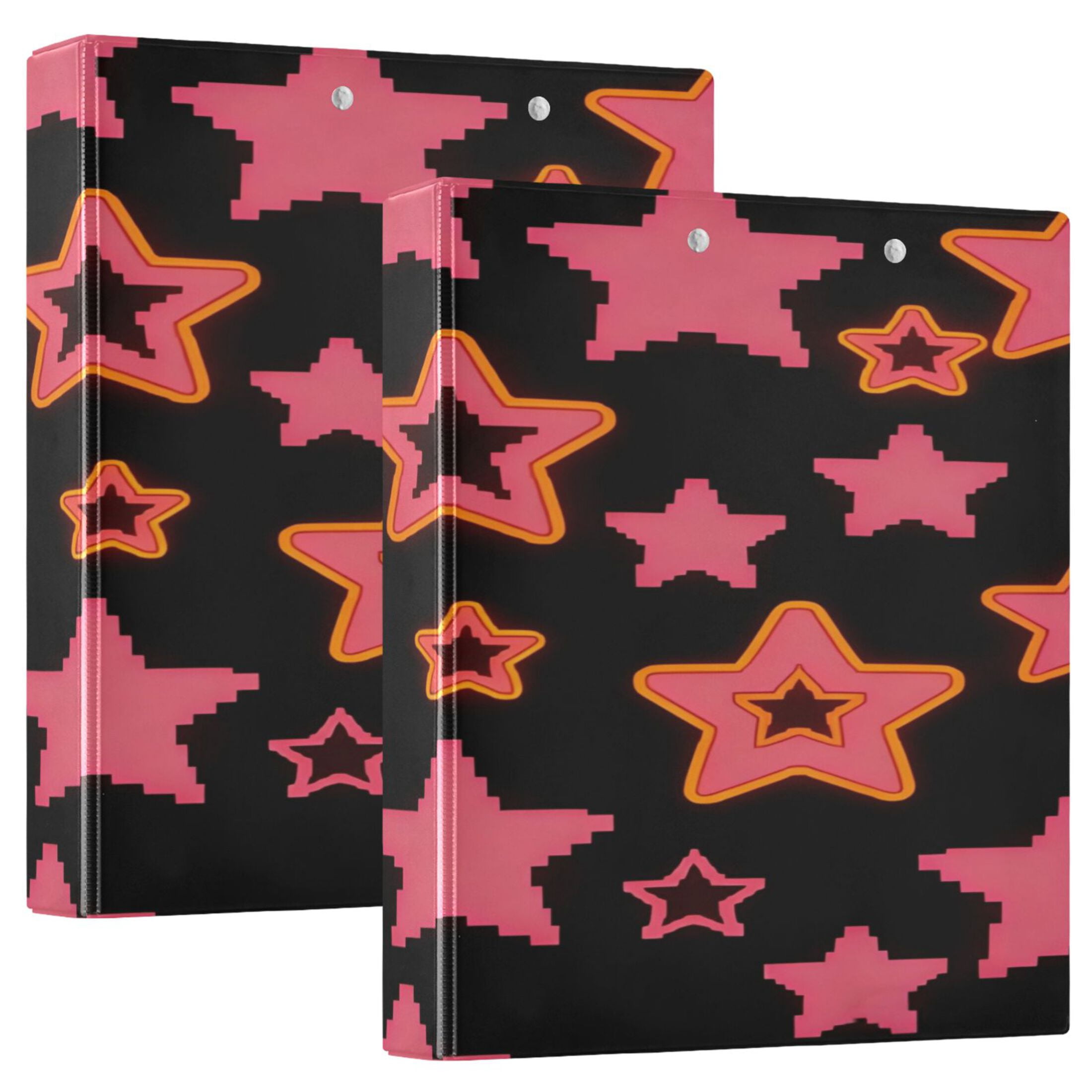 2 Pack PVC Round Ring Binders, 200 Sheet Capacity D-Ring File Folder ...