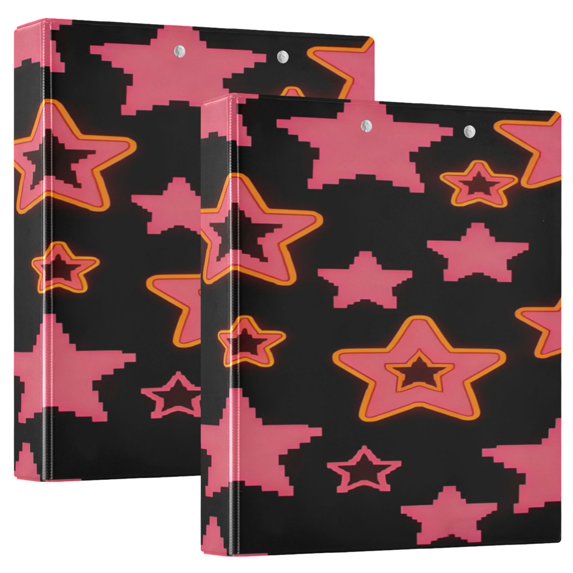 2 Pack PVC Round Ring Binders, 200 Sheet Capacity D-Ring File Folder ...