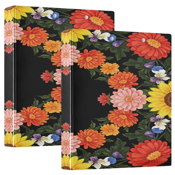 2 Pack PVC Round Ring Binders, 200 Sheet Capacity D-Ring File Folder ...