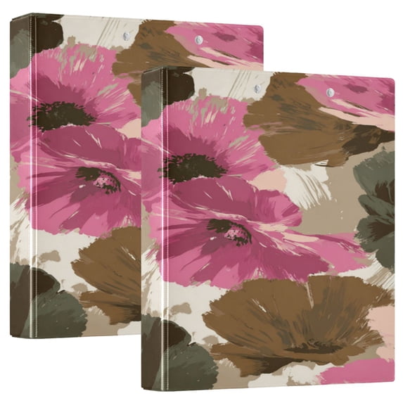 2 Pack PVC Round Ring Binders, 200 Sheet Capacity D-Ring File Folder ...