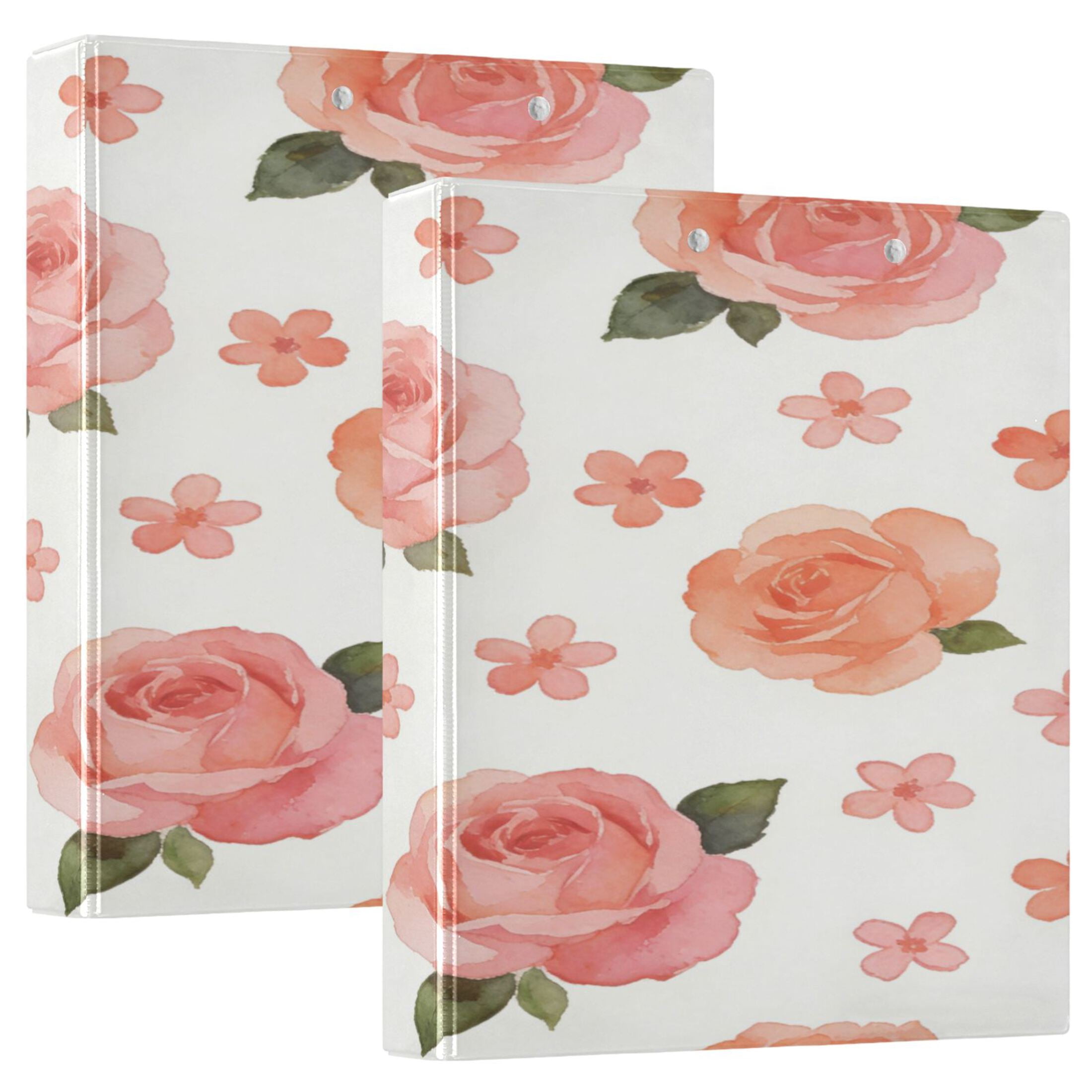 2 Pack PVC Round Ring Binders, 200 Sheet Capacity D-Ring File Folder ...