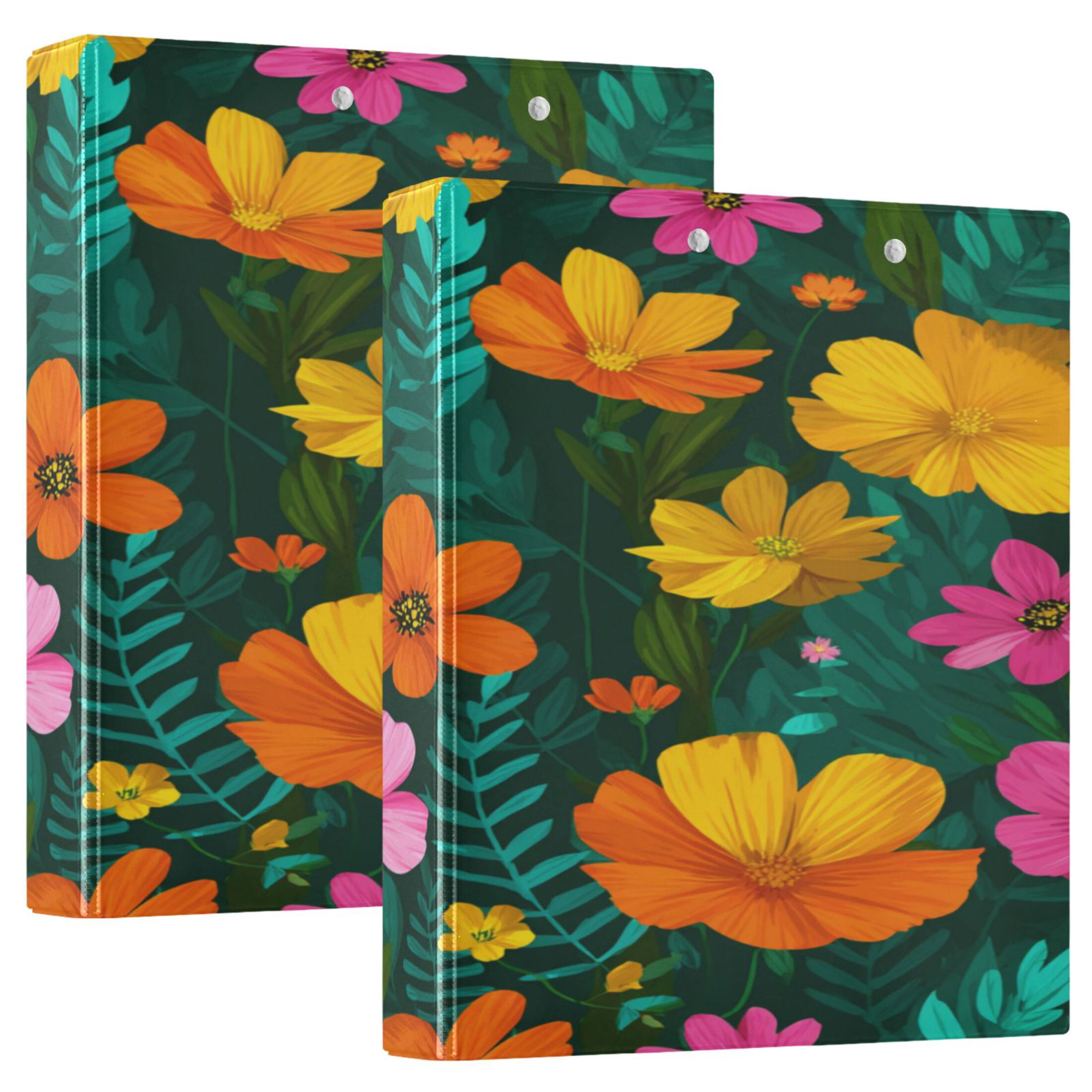 2 Pack PVC Round Ring Binders, 200 Sheet Capacity D-Ring File Folder ...
