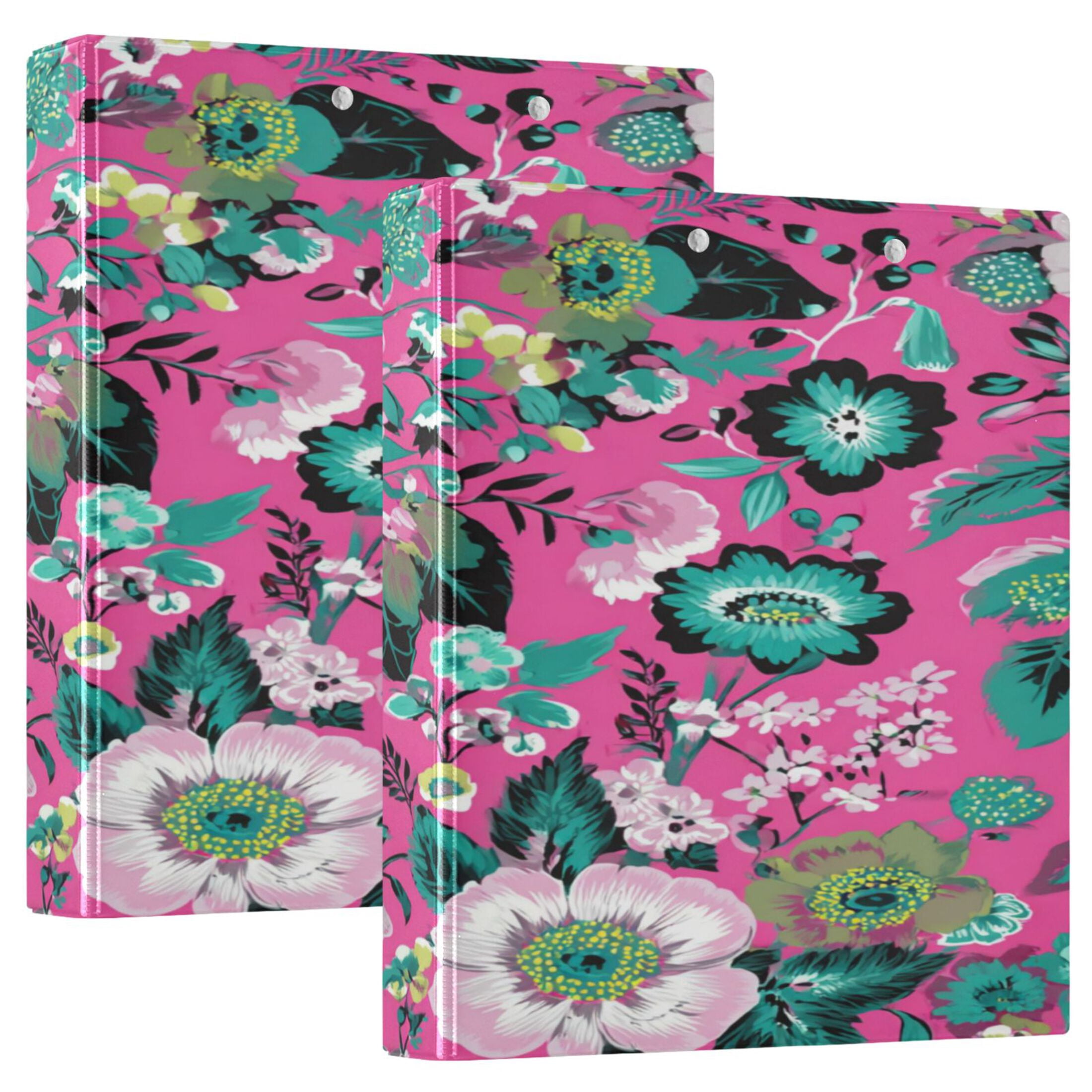2 Pack PVC Round Ring Binders, 200 Sheet Capacity D-Ring File Folder ...