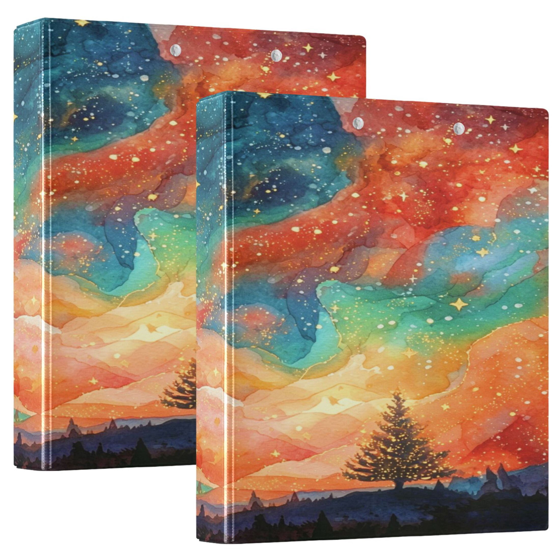 2 Pack PVC Round Ring Binders, 200 Sheet Capacity D-Ring File Folder ...