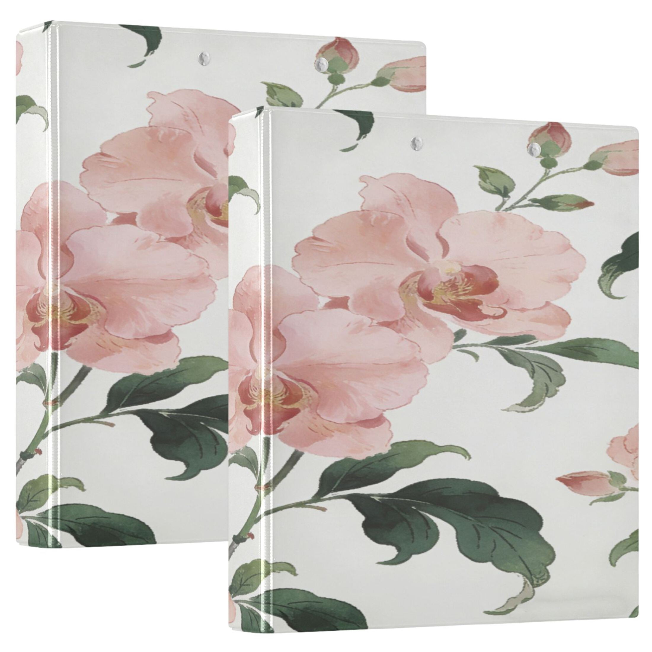 2 Pack PVC Round Ring Binders, 200 Sheet Capacity D-Ring File Folder ...