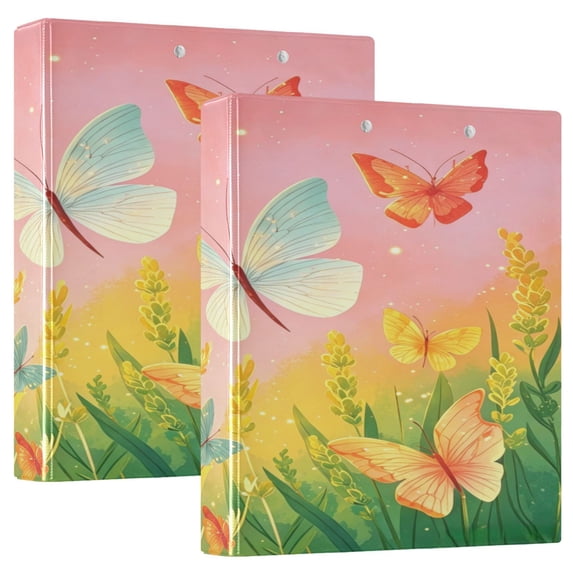 2 Pack PVC Round Ring Binders, 200 Sheet Capacity D-Ring File Folder ...