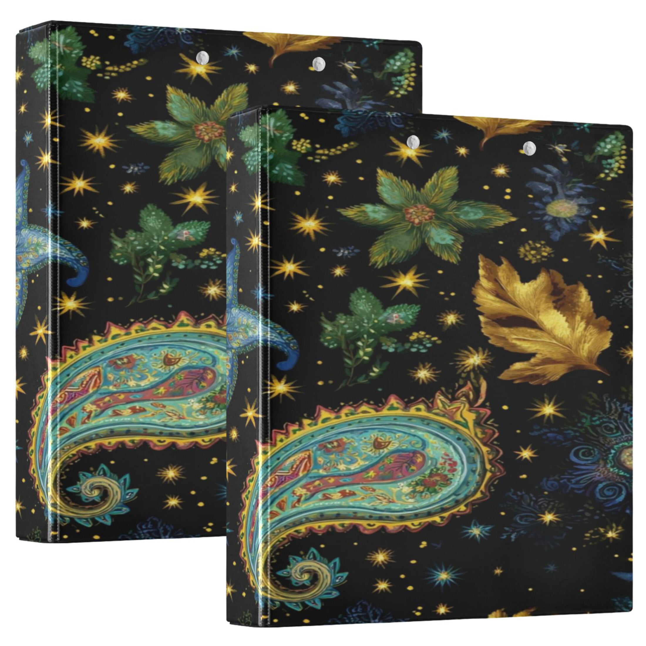 2 Pack PVC Round Ring Binders, 200 Sheet Capacity D-Ring File Folder ...