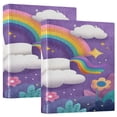 2 Pack PVC Round Ring Binders, 200 Sheet Capacity D-Ring File Folder ...