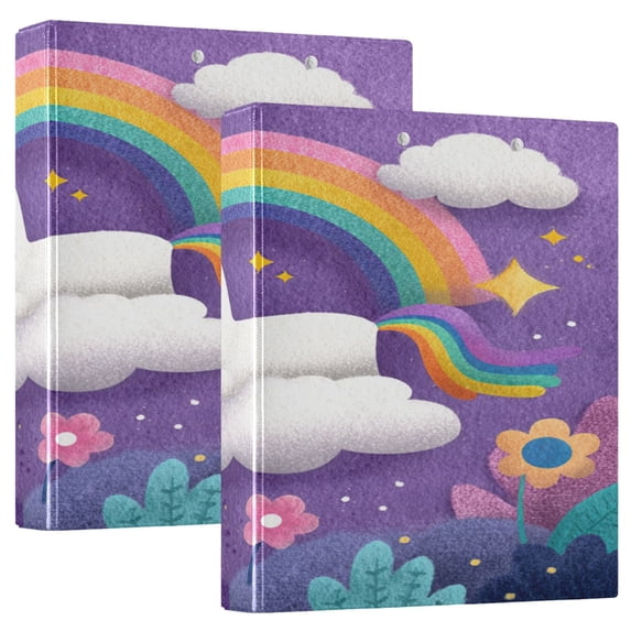 2 Pack PVC Round Ring Binders, 200 Sheet Capacity D-Ring File Folder ...