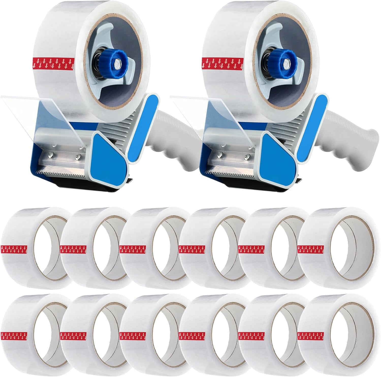 2 Pack Packing Tape Dispenser Gun with 12 Roll 2 Inch Packing Tape Gun ...