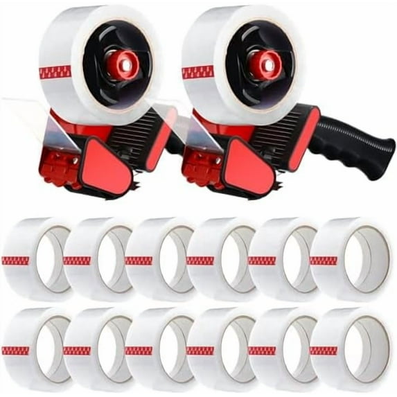 2 Pack Packing Tape Dispenser Gun with 12 Roll 2 Inch Packing Tape Gun ...