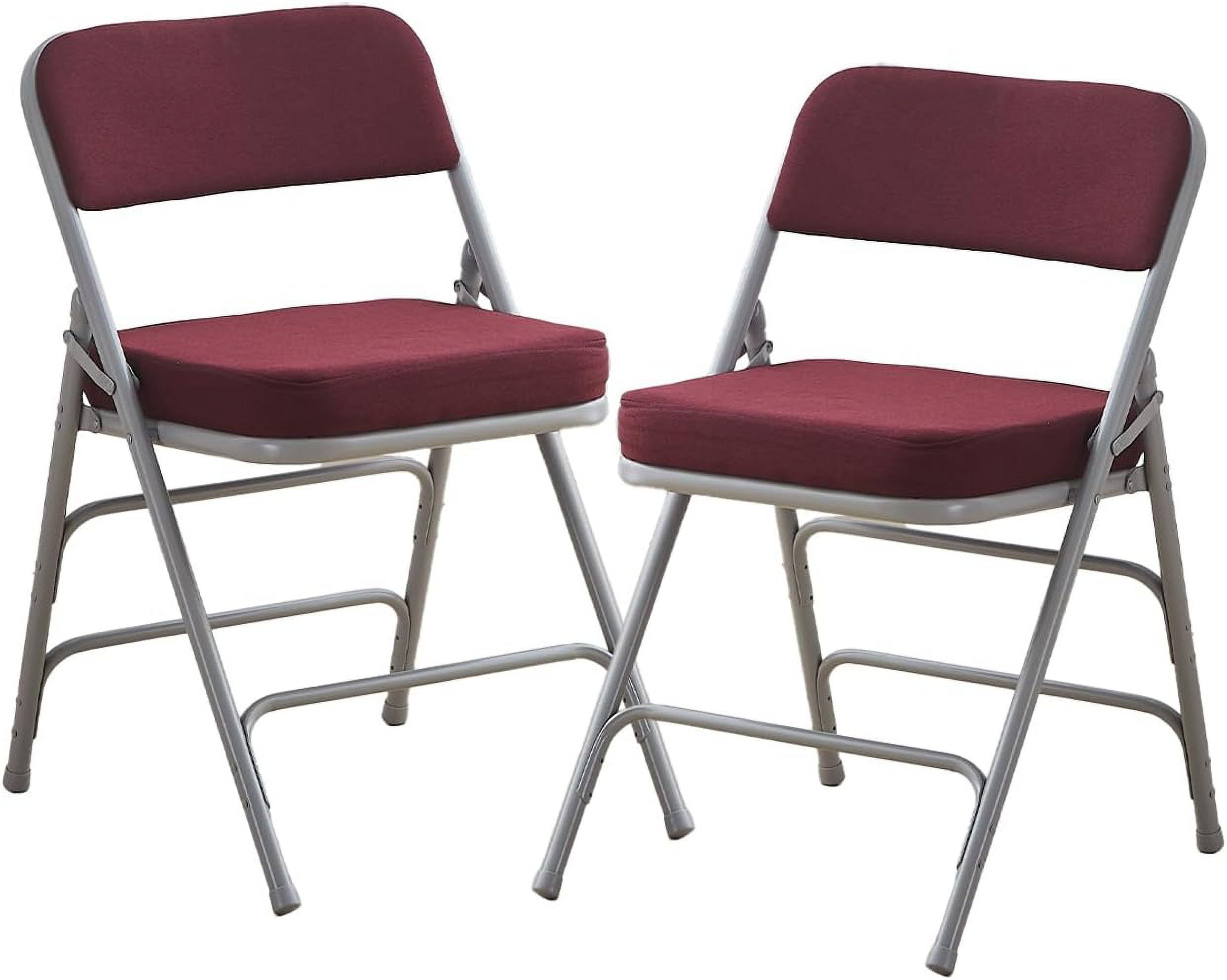 2 Pack Padded Folding Chairs Upholstered Foldable Chair with Ultra ...