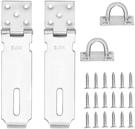 2 Pack Padlock Hasp Door Locks Hasp Latch,5 inch Heavy Duty 304 ...