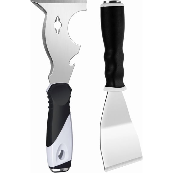 2 Pack Paint Scraper Set, 3" Bent Paint Scraper with 10 in 1 Putty ...