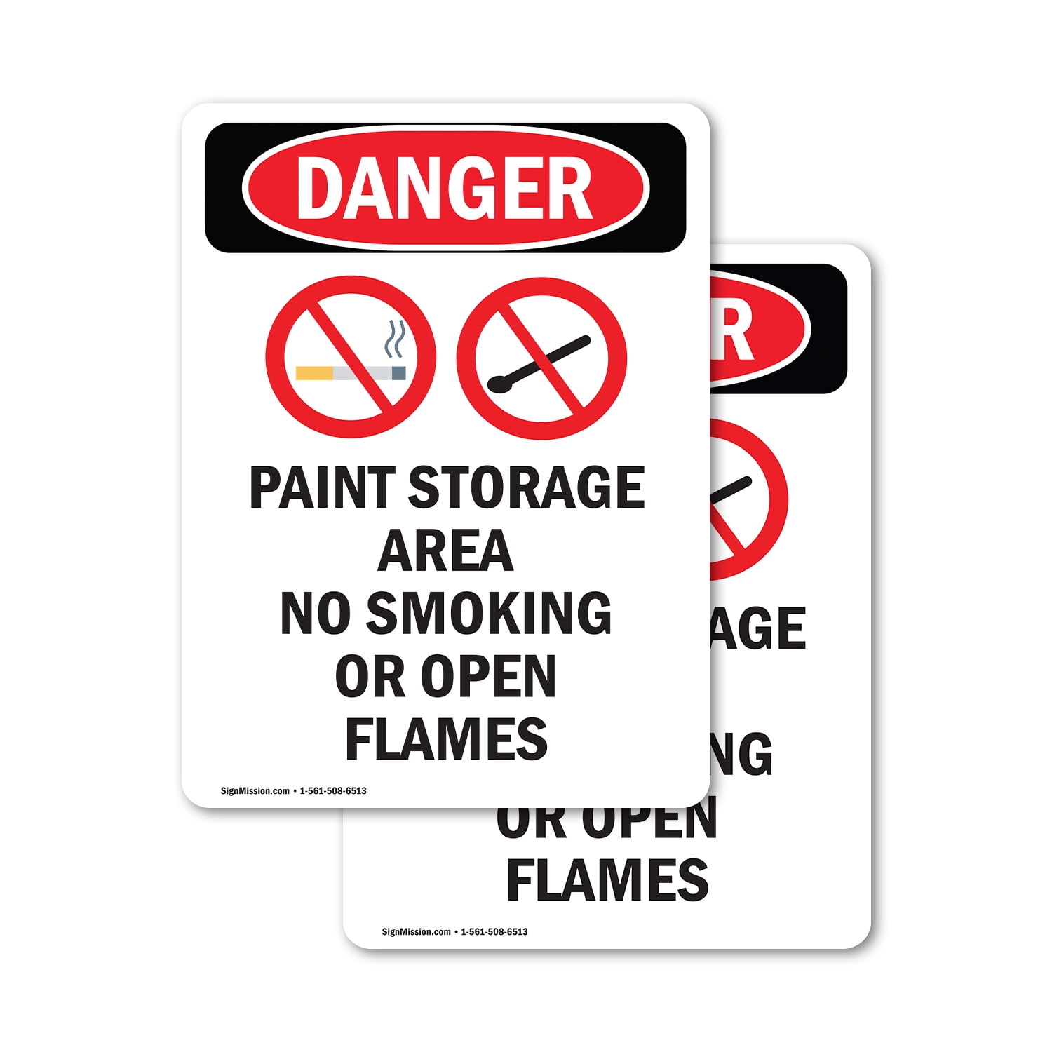 (2 Pack) Paint Storage Area OSHA Danger Sign 7 Inch X 10 Inch Vinyl ...