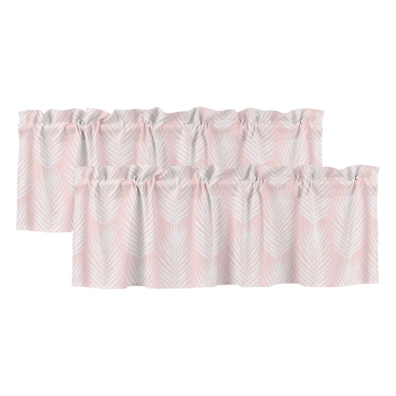 2 Pack Palm Leaves Valance for Window Summer Rustic Leaf Botanical Pink ...