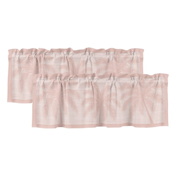 2 Pack Palm Tree Silhouettes Valance for Window Pink Lines Tropical ...