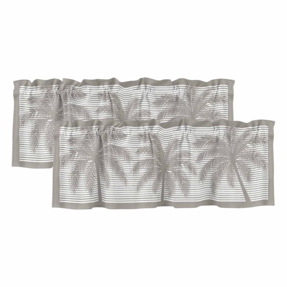 2 Pack Palm Tree Silhouettes Valance for Window Tropical Industrial ...