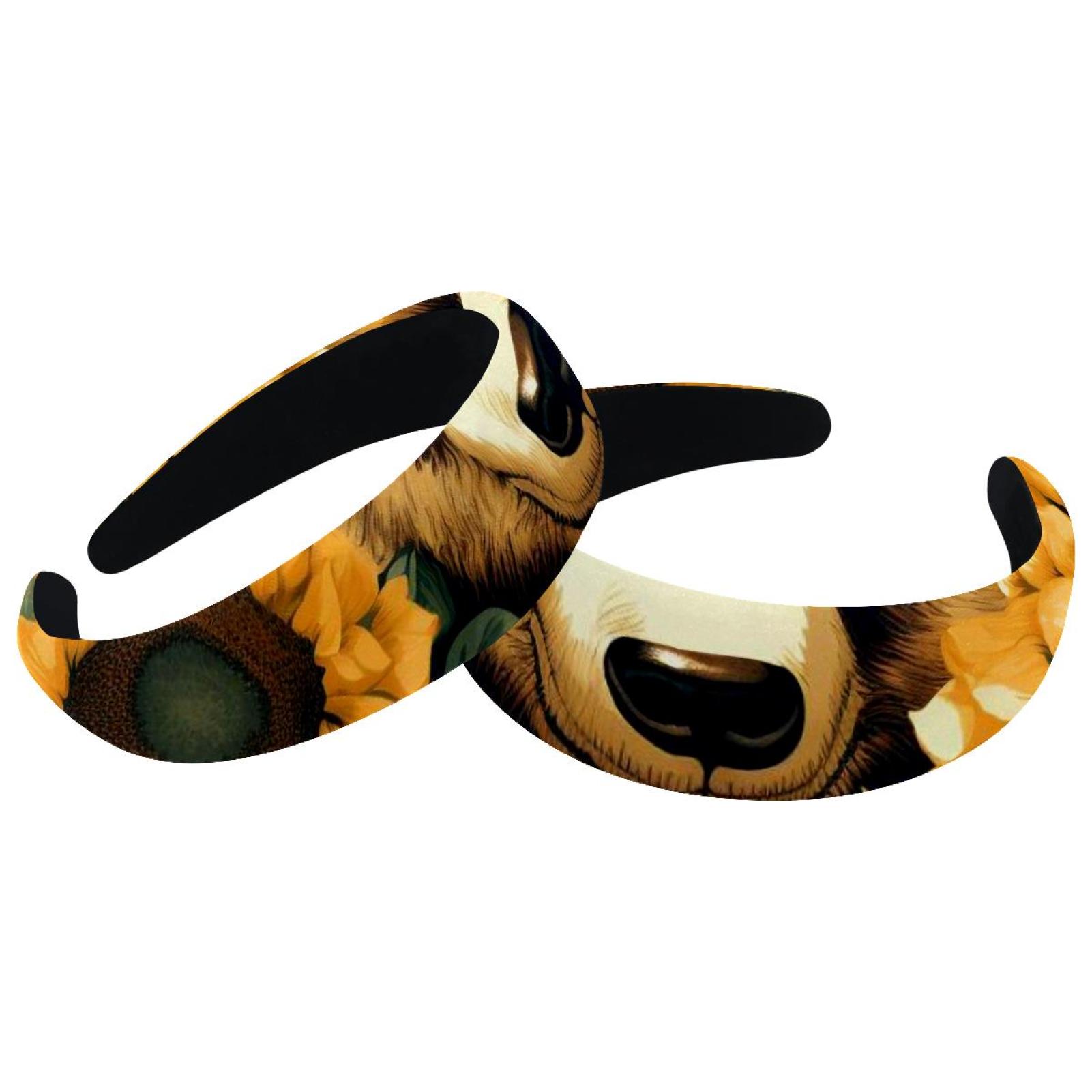 2 Pack Panda Sunflower Headbands for Women Girls Wide Head Band Fashion ...