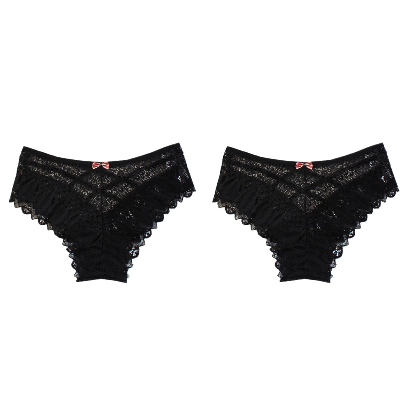 2 Pack,Panties For Women Crochet Lace Lace Up Panty Hollow Out ...